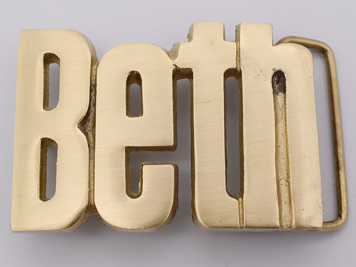 Beth Name Solid Brass Vintage Belt Buckle - Etsy