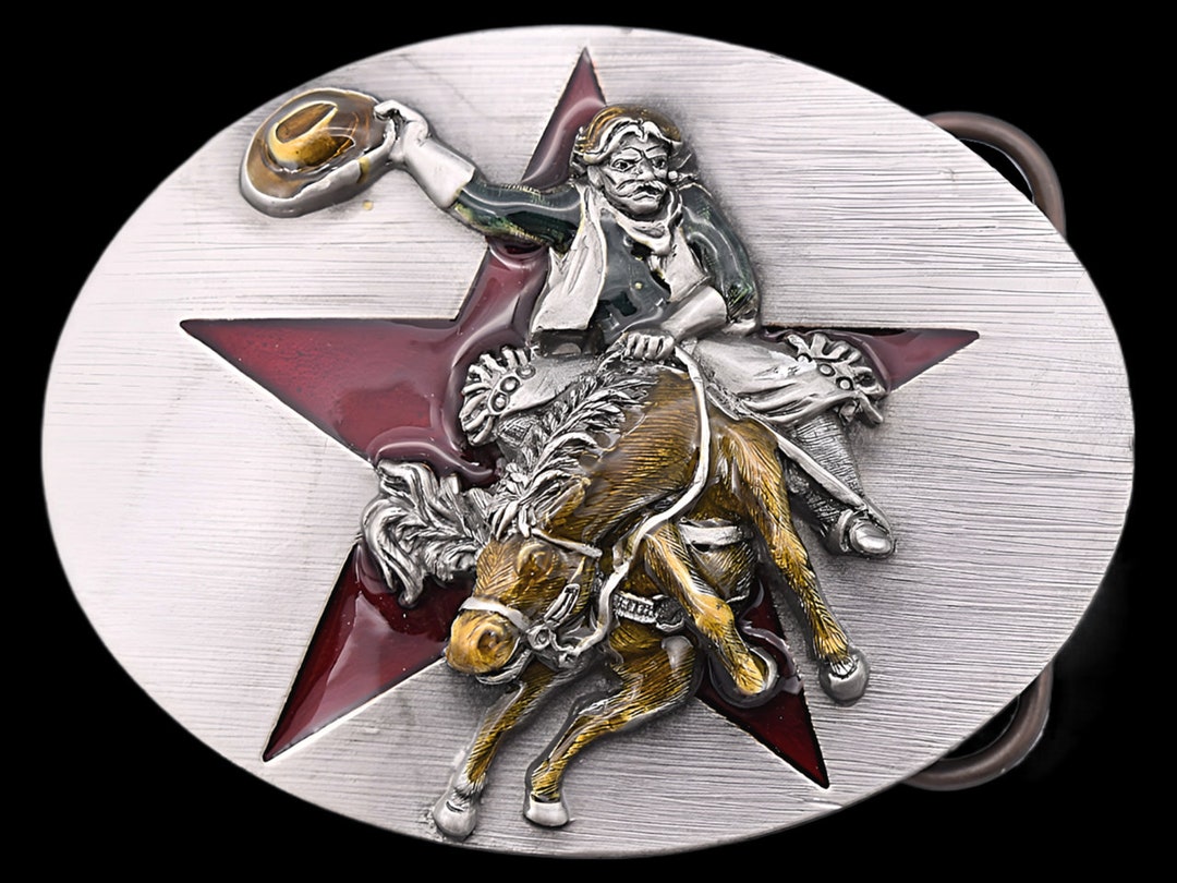Bronco Buster Cowboy Rodeo Western Cowboy Vintage Belt Buckle - Etsy