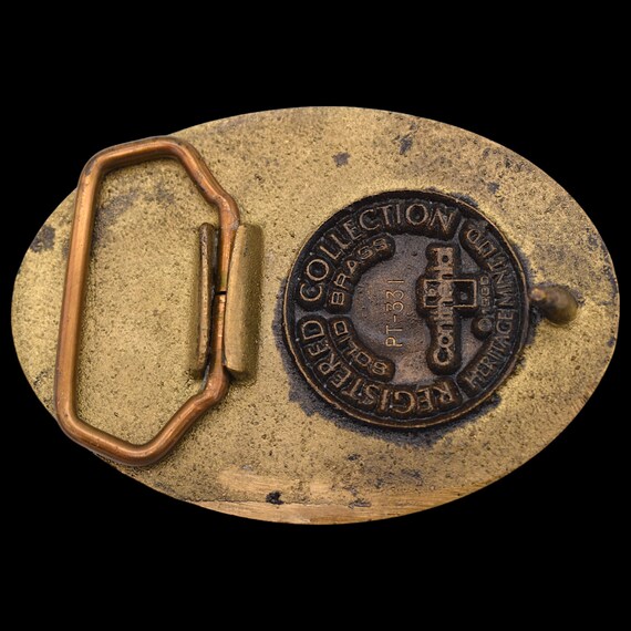 Oklahoma Land Run Solid Brass Vintage Belt Buckle W/B… - Gem
