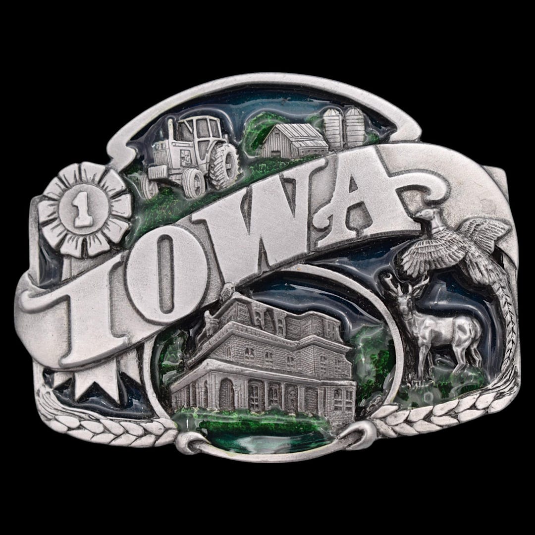 Iowa Farming Vintage Belt Buckle - Etsy