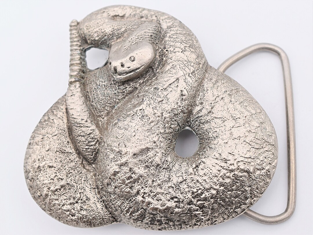 Rattlesnake 1980s Vintage Belt Buckle - Etsy