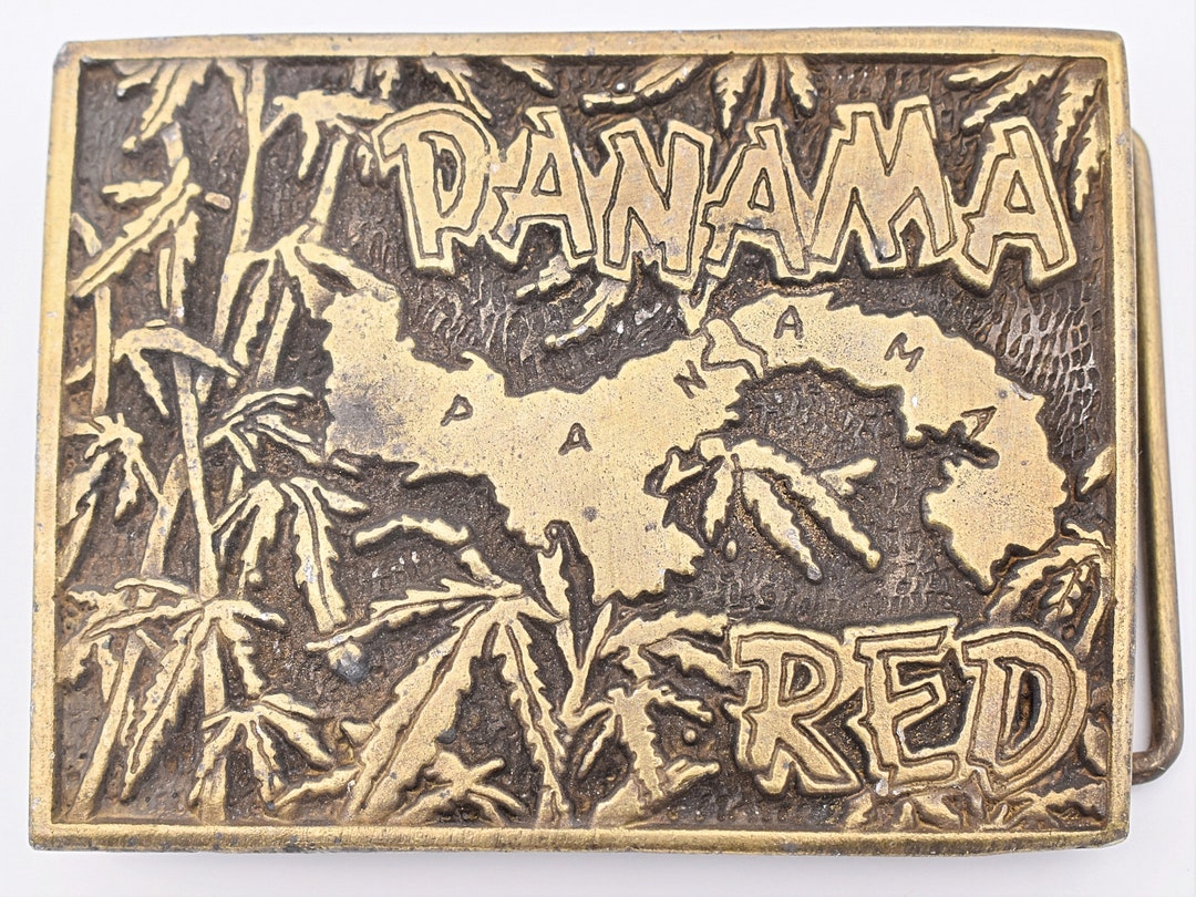 1970s Panama Red Marijuana Leaf Vintage Belt Buckle - Etsy