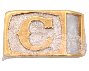 Letter C Gold & Silver Plated Solid Brass SMALL Vintage Belt Buckle - Etsy