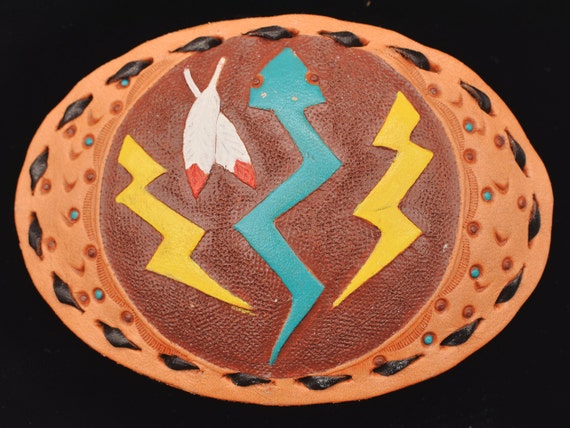 Snake Lightning Bolt Southwestern Style Artwork Feather | Etsy