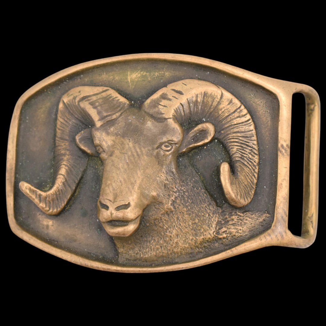 Sheep Ram Solid Bronze Vintage Belt Buckle by Mike Allred and Shallizar ...