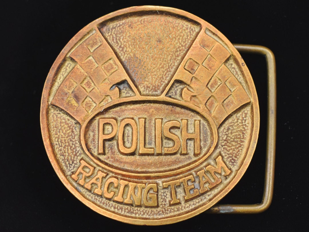 Polish Racing Team Racecars Track Solid Brass Vintage Belt Buckle - Etsy