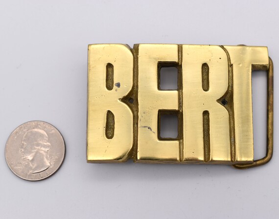Bert Name Solid Brass Vintage Belt Buckle - Gem