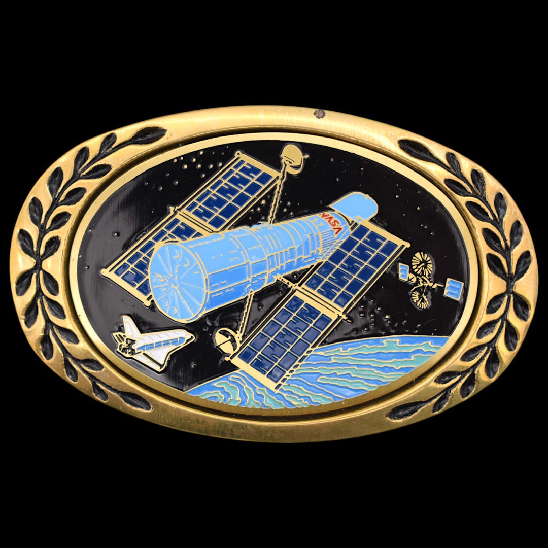 Solid Brass NASA Satellite 1980s Vintage Belt Buckle - Etsy