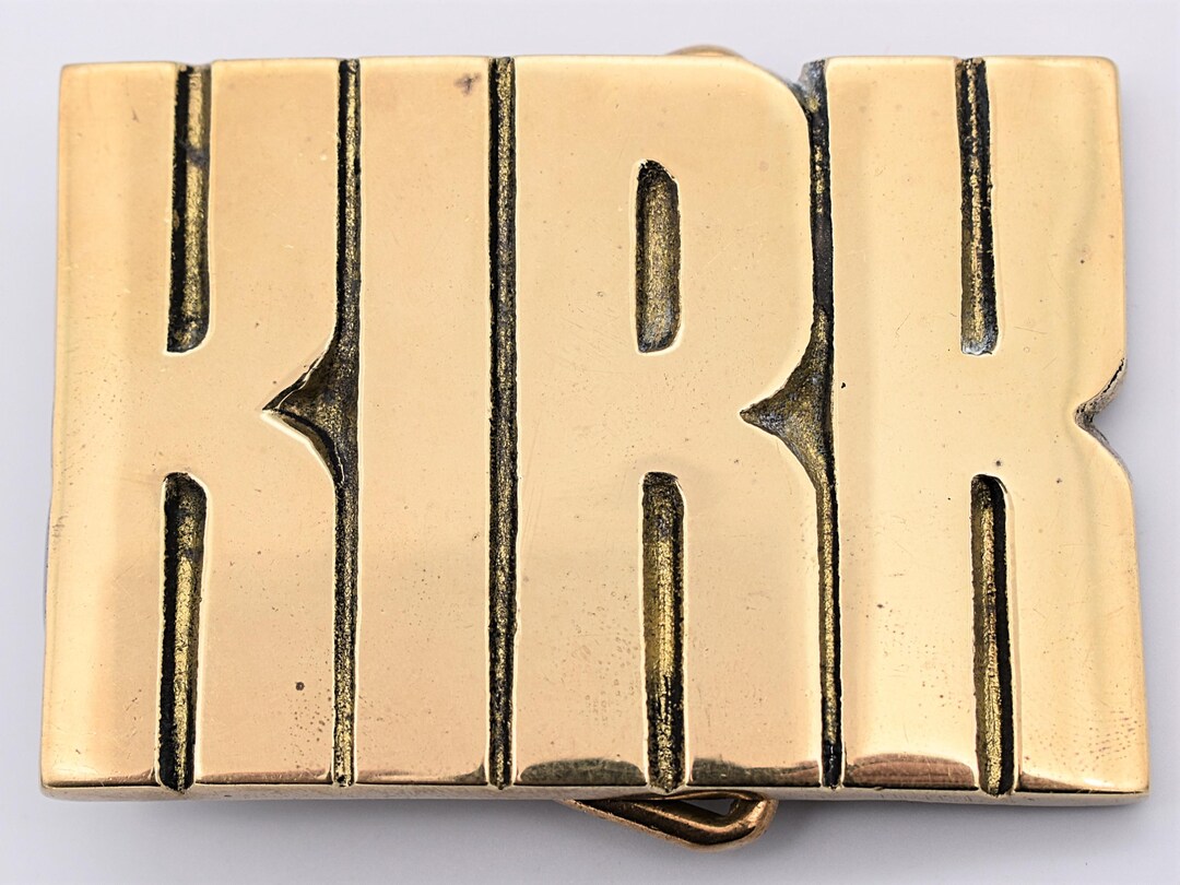 Kirk Name Solid Brass Vintage Belt Buckle - Etsy