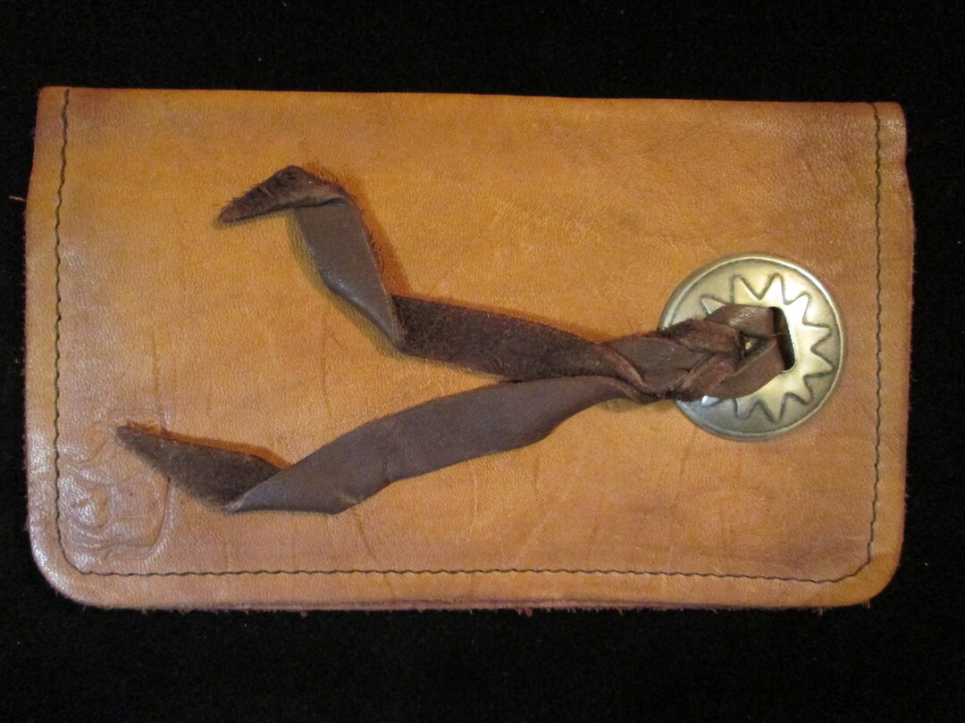 Vintage Buffalo Trading Co. Buffalo Hide Leather Checkbook Wallet - Etsy