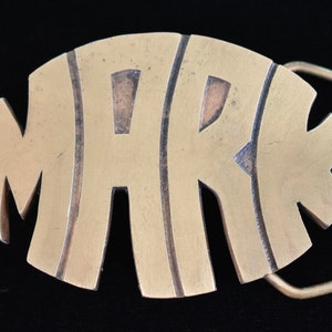 Mark Name 1970s Vintage Belt Buckle - Etsy