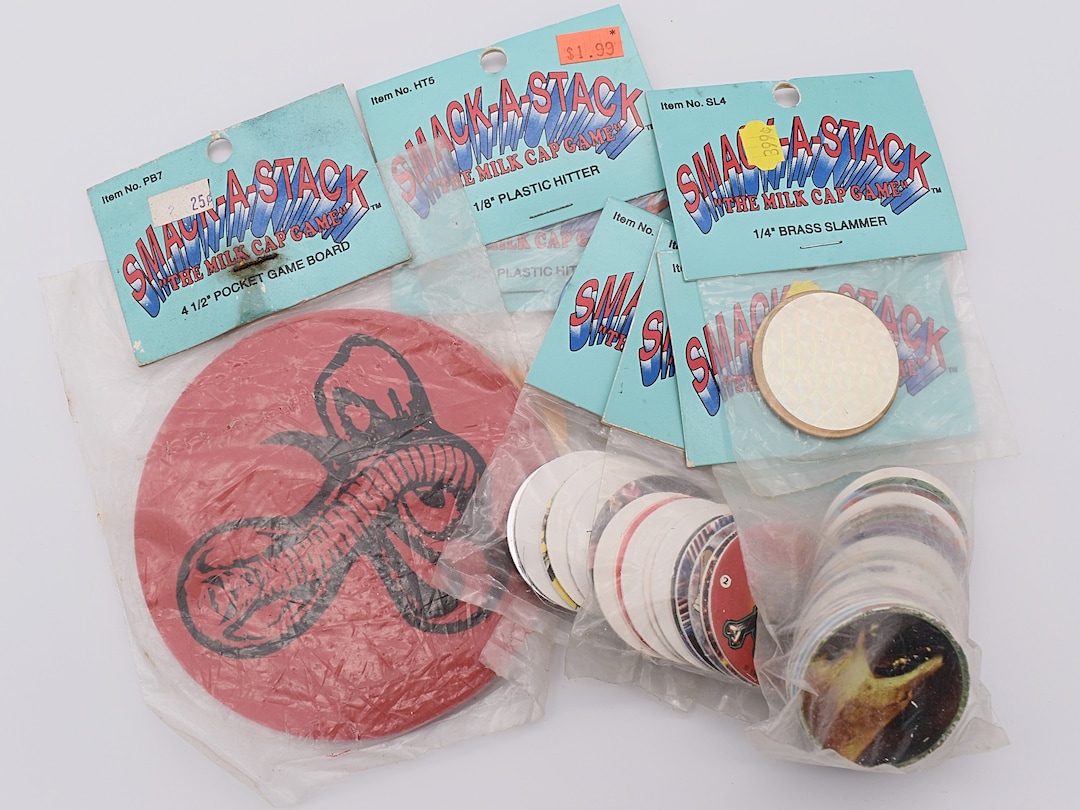 Vintage Milk Caps Game Bundle Starter Pack Gift Set POGS Factory Sealed ...