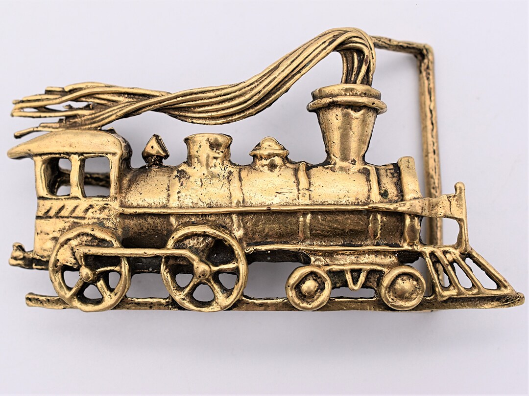 Ivar Hyden Steam Coal Train Engine Solid Brass 1970s Vintage Belt ...