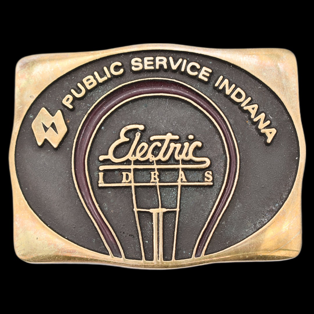 Public Service Indiana Electric Ideas Utility Coop Solid Brass Vintage ...
