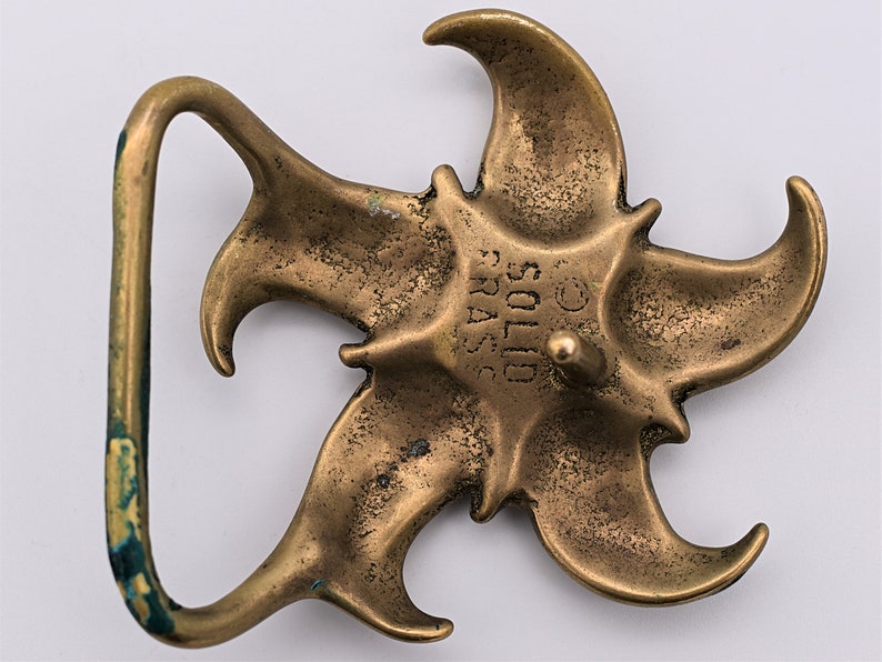 1970s Duncan Laurie Solid Brass Starfish Pinwheel Vintage Belt Buckle ...