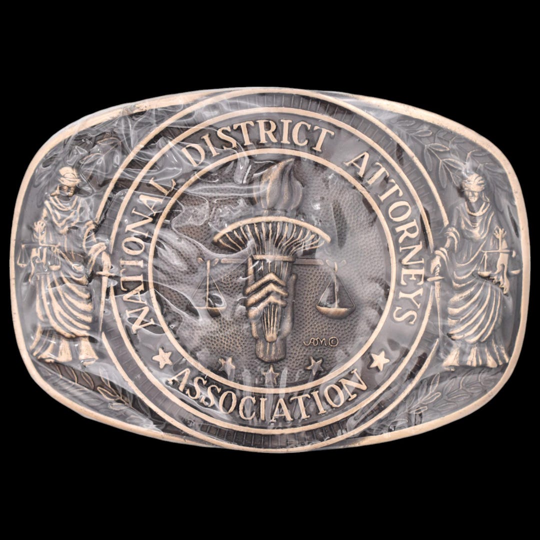 District Attorney Association Solid Brass Vintage Belt Buckle - Etsy
