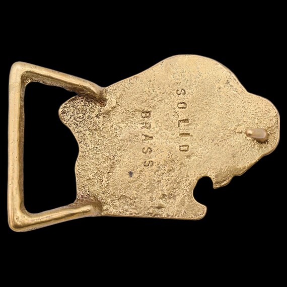 Solid Brass Bison Buffalo 1970s Trinity Buckle Co. Vi… - Gem