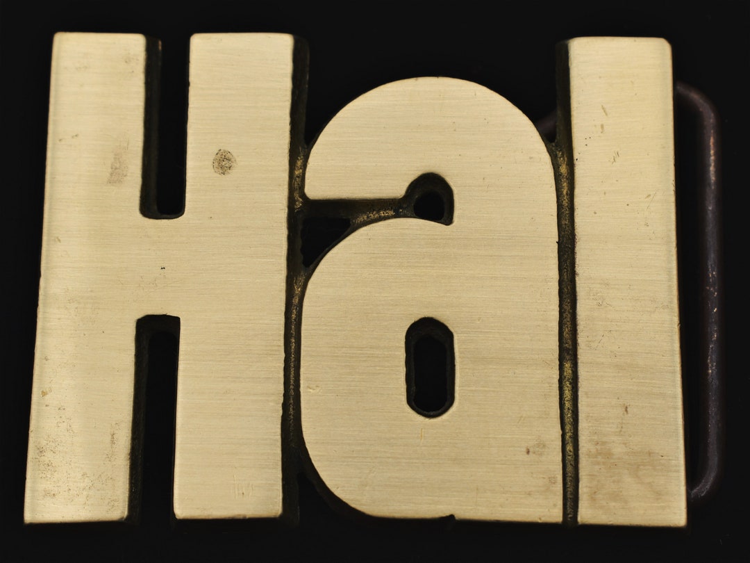 Hal Name Solid Brass Vintage Belt Buckle - Etsy