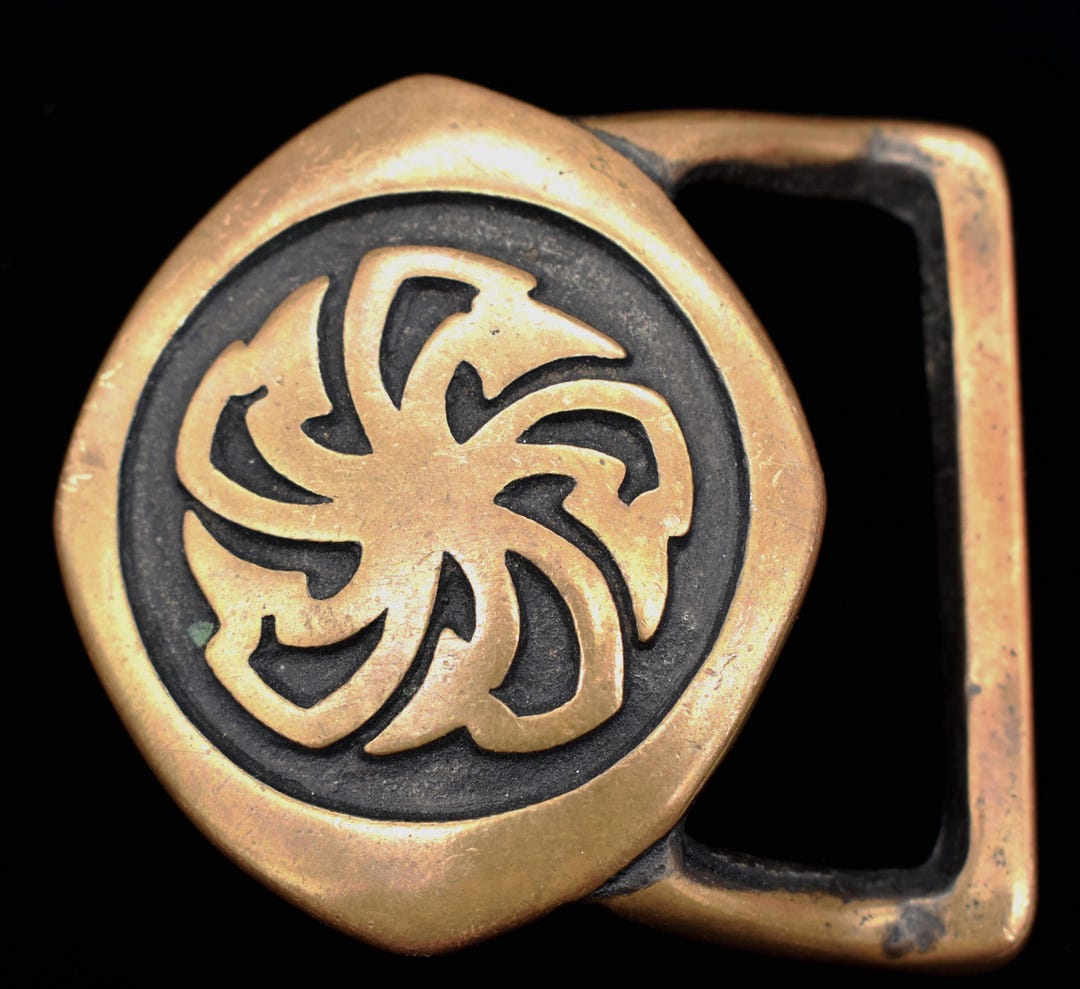 Tech Ether Guild "pinwheel" Solid Brass Hippie 1970s Vintage Belt ...