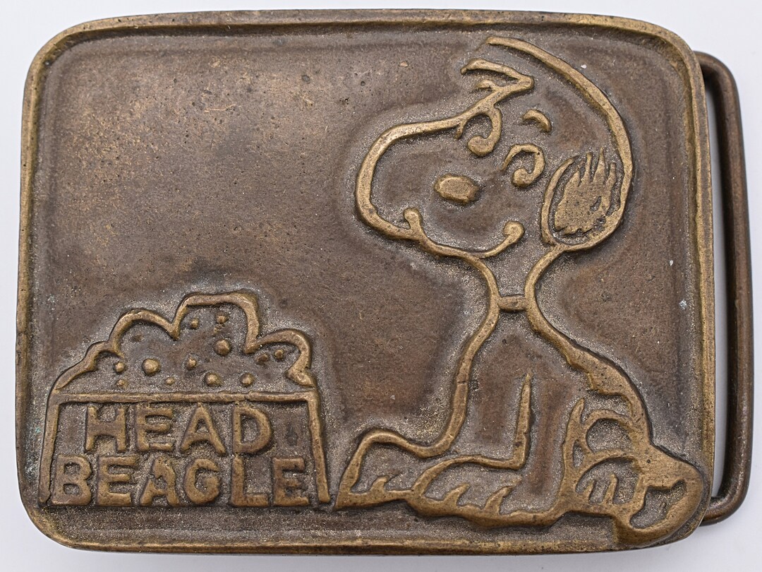Solid Brass Snoopy Head Beagle Peanuts Comic Charles Shultz 1970s 1980s ...