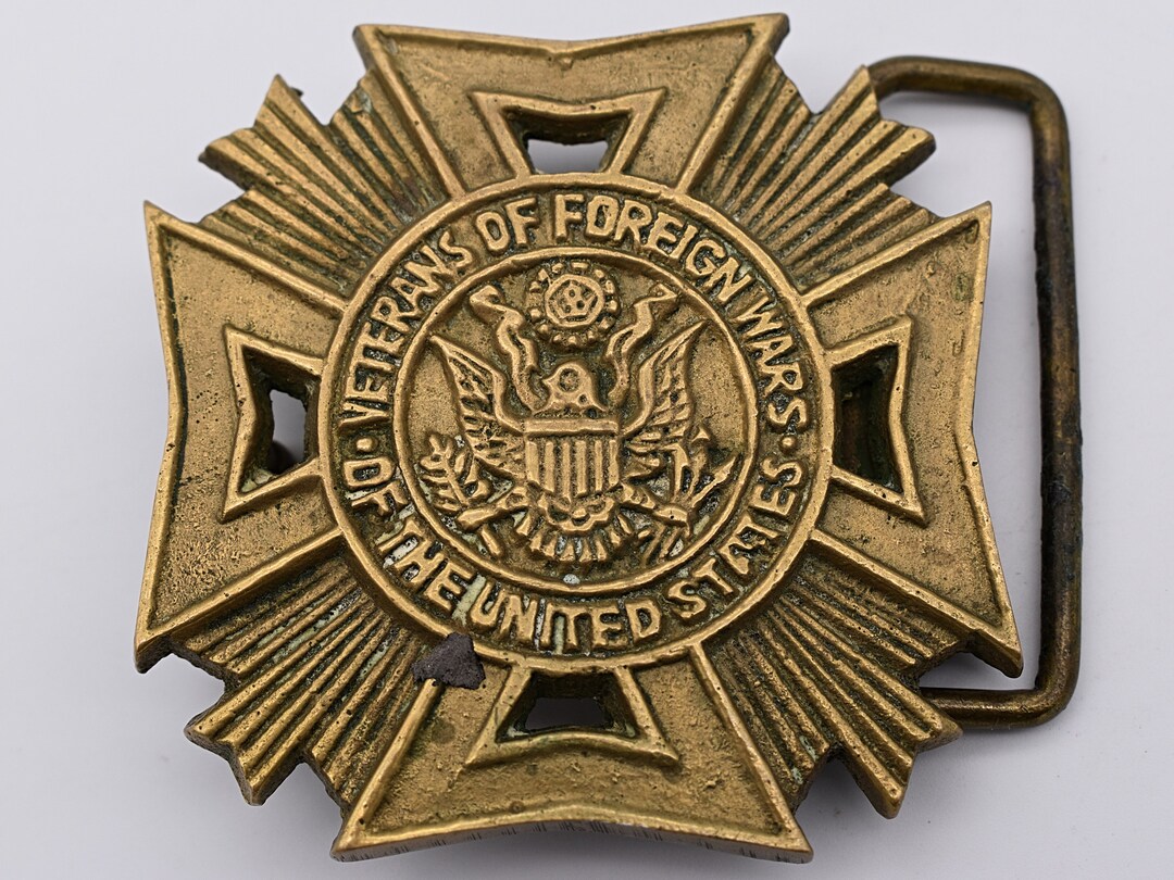 Veterans of Foreign Wars VFW Patriot Crest Solid Brass 1970s Vintage ...