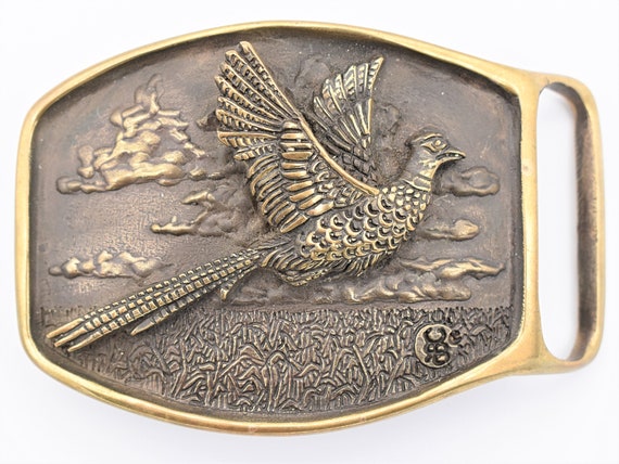 vintage bronze belt buckle - Gem