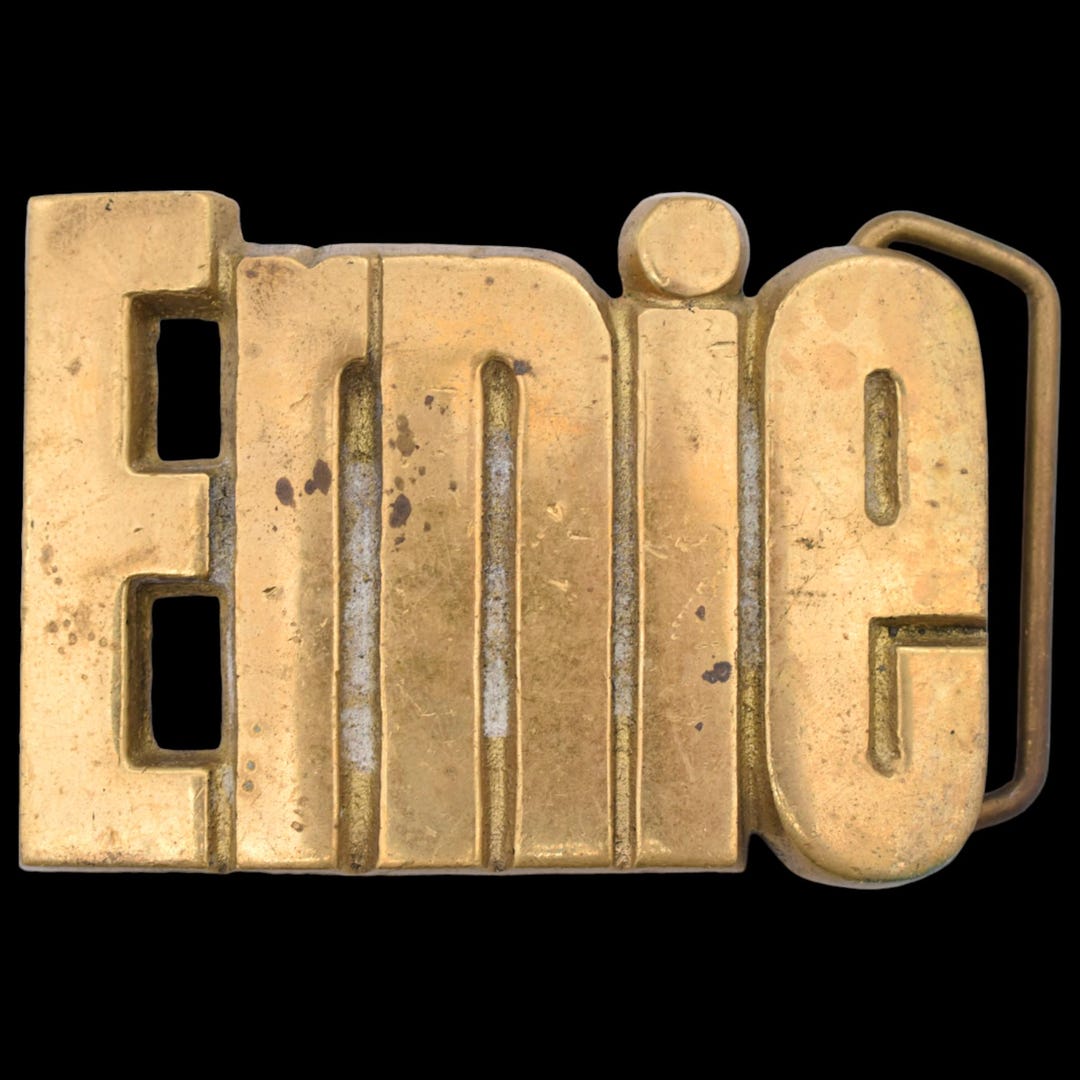 Ernie Name Solid Brass Vintage Belt Buckle - Etsy