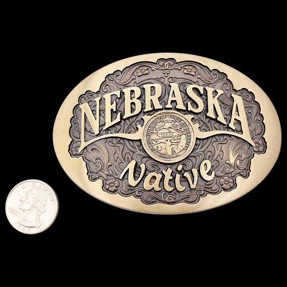 Nebraska Native State Seal Solid Bronze Vintage Belt … - Gem