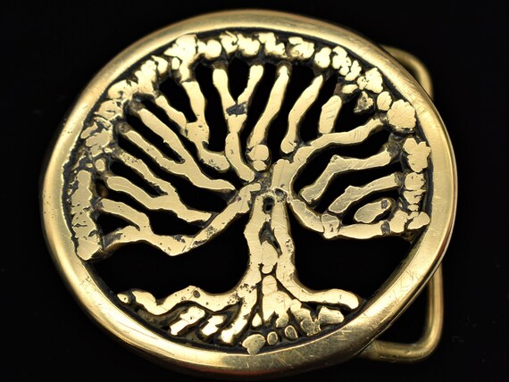 Tree of Life Hippie 1970s Solid Brass Vintage Belt Buckle | Etsy