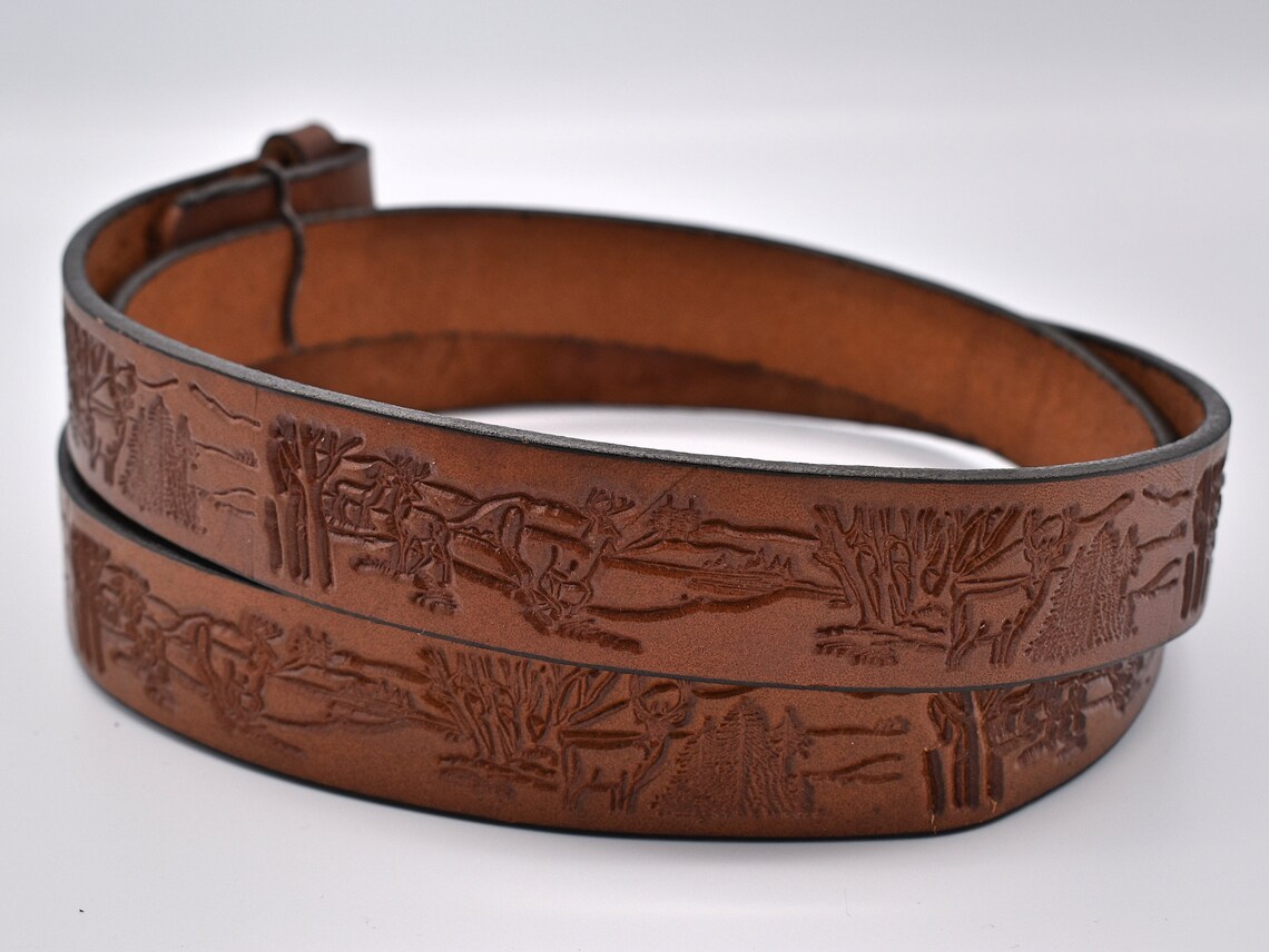 Vintage Genuine Leather Handmade Deer Buck Forest Woods Scene - Etsy