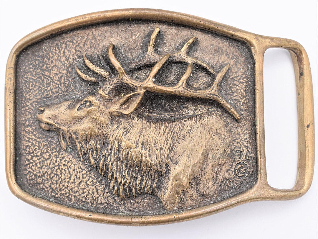 Solid Bronze Elk Bull Merlin Anderson Shallizar Vintage Belt - Etsy
