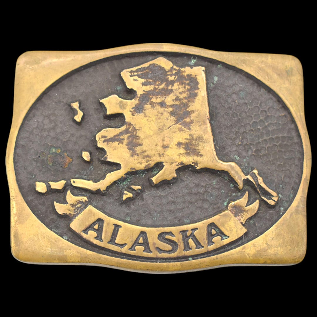 Solid Brass Alaska 1980s Oil Boom Vintage Belt Buckle - Etsy
