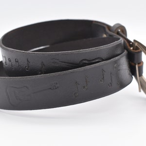 Children's Vintage Genuine Leather Handmade Small Belt Musical Notes ...
