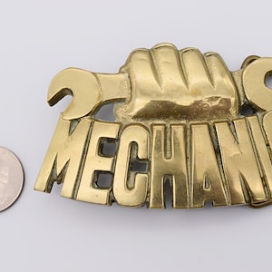 Mechanic Solid Brass 1980s Vintage Belt Buckle - Etsy