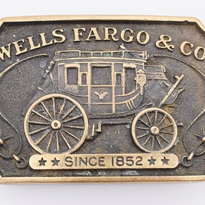 Solid Brass 1970s Wells Fargo Banking Vintage Belt Buckle - Etsy