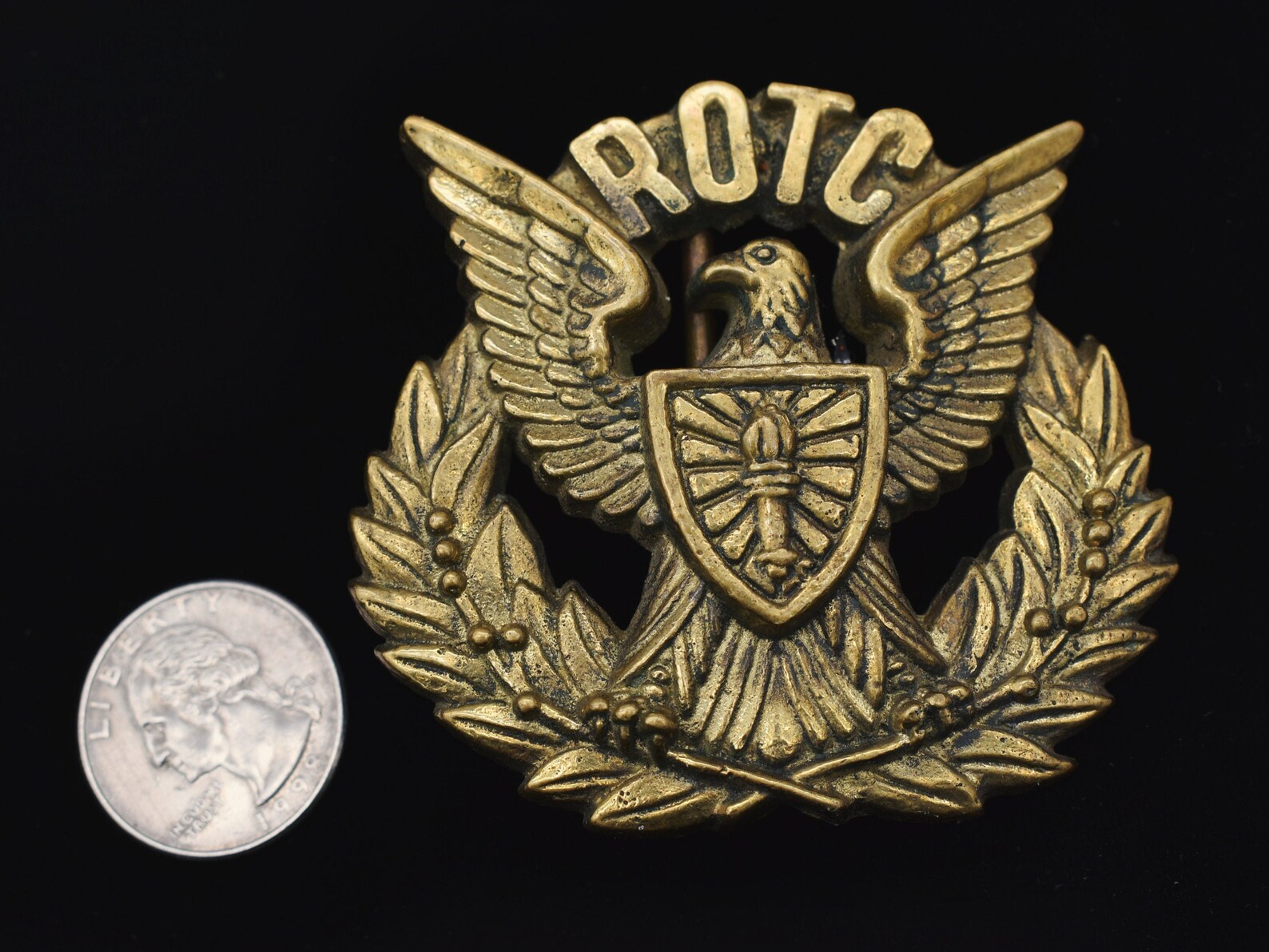 ROTC Reserve Officer Training Corps Eagle Crest Shield Solid Brass ...