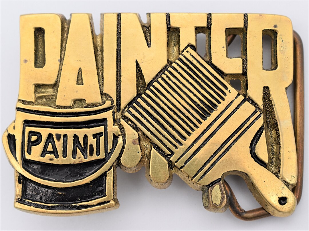 Solid Brass Painter Paint Can & Brush Artist Studio Loft House Painter ...
