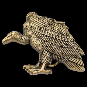 Solid Brass Vulture Vintage Belt Buckle - Etsy