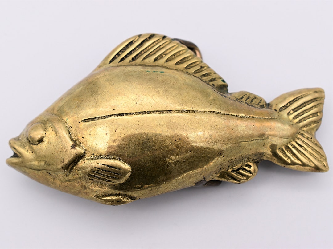 Scott Nelles Fish 1970s Artist Handmade Signed Solid Brass Vintage Belt ...