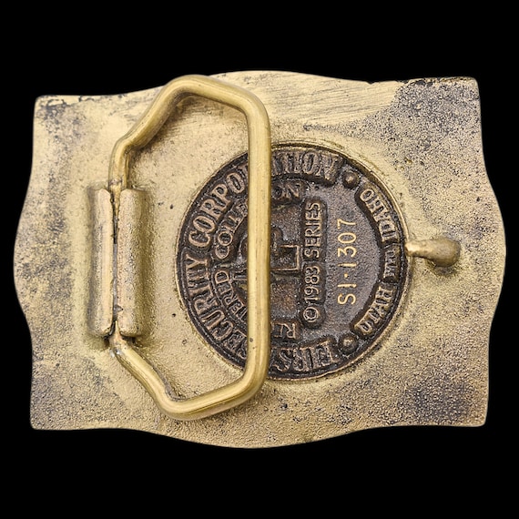Solid Brass Ski Utah 1980s Vintage Belt Buckle - Gem