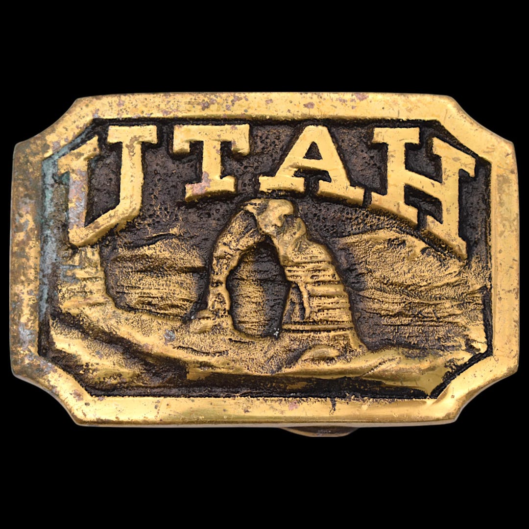 Solid Brass Utah Rock Arch Bridge Canyon Vintage Belt Buckle by ...