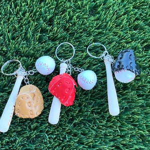 Best Gift Team Athlete | Baseball Key Chain | Mini Baseball Set Tag ...