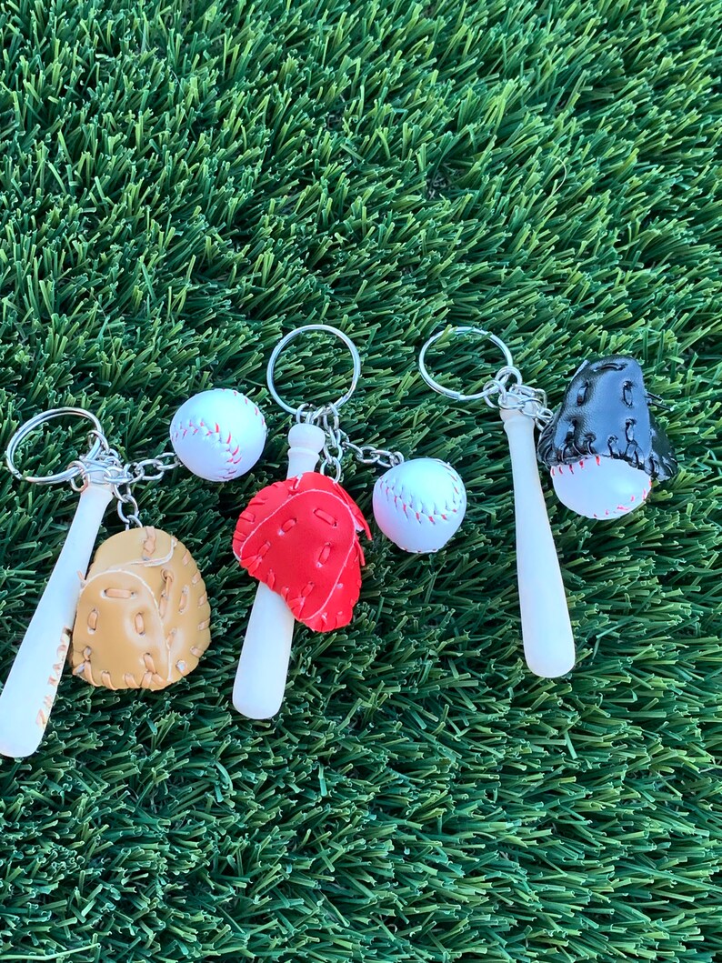 Best Gift Team Athlete | Baseball Key Chain | Mini Baseball Set Tag ...