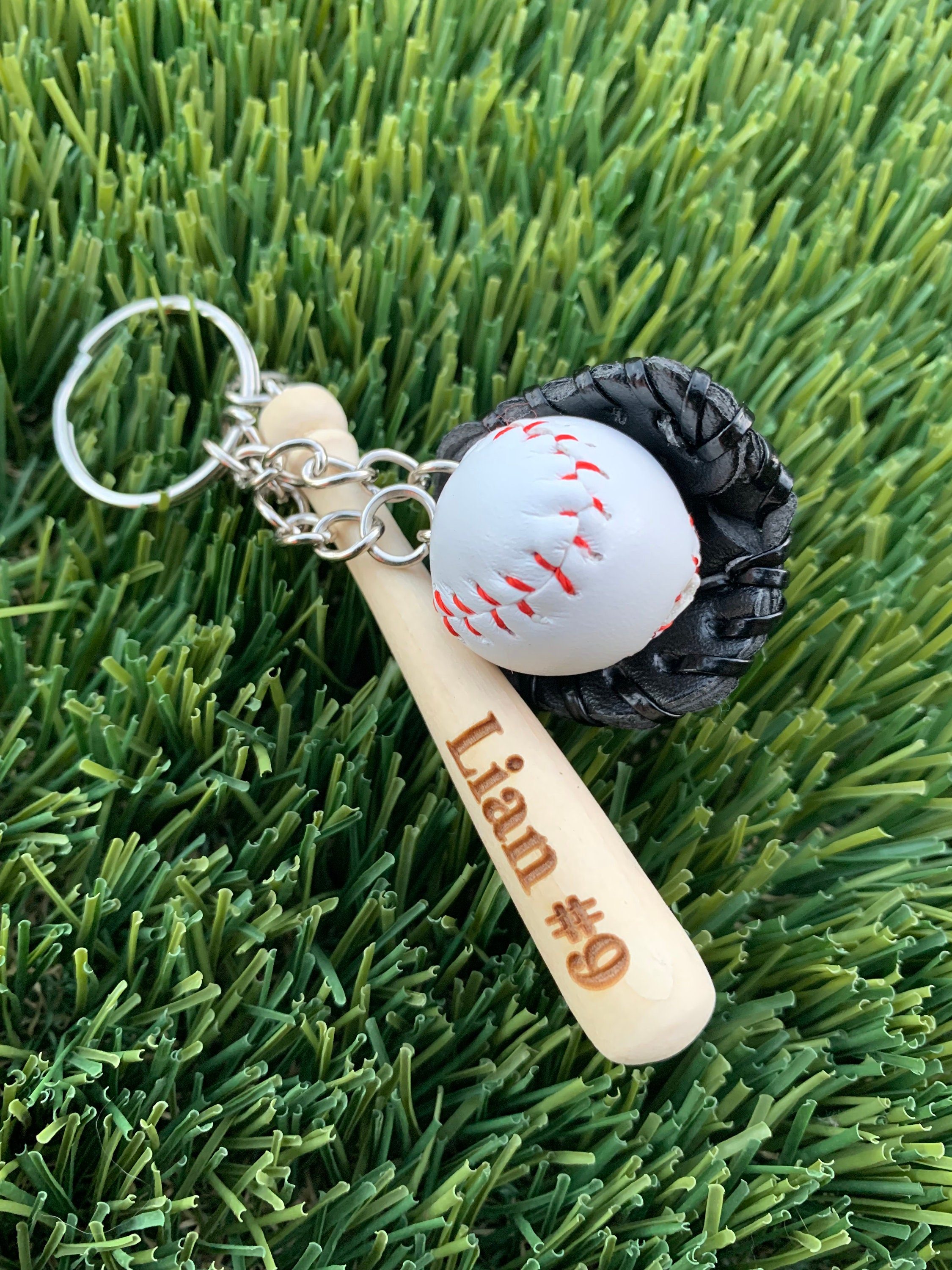 Best Gift Team Athlete | Baseball Key Chain | Mini Baseball Set Tag ...