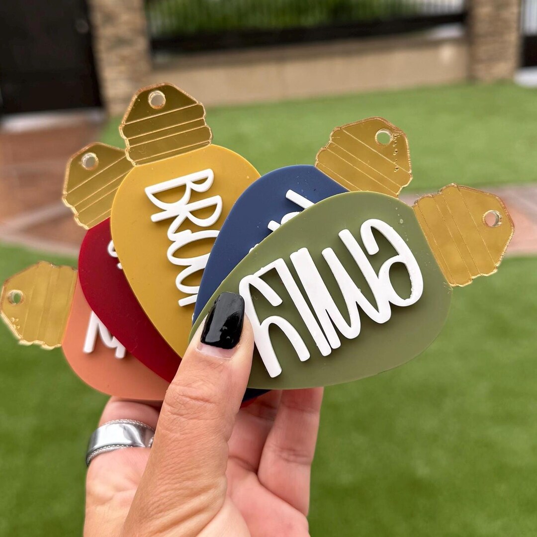 Light Bulb Stocking Tag | Christmas Light Tag | Christmas Ornament ...