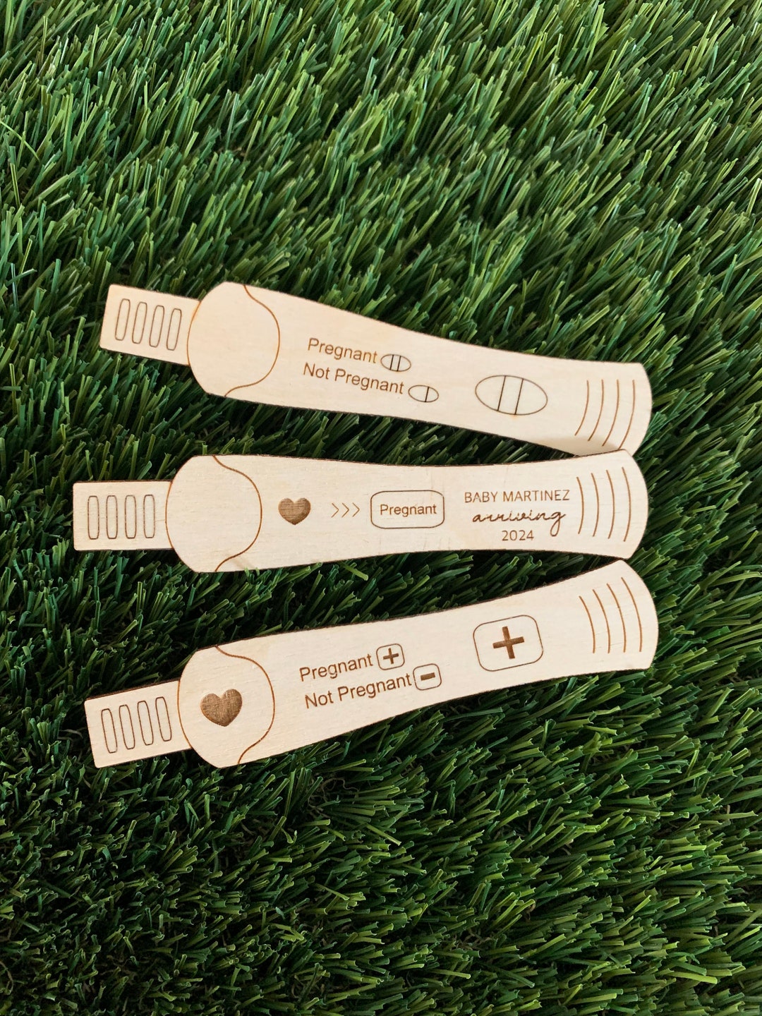 Wooden Pregnancy Test Announcement Gift | Positive Pregnancy Test ...
