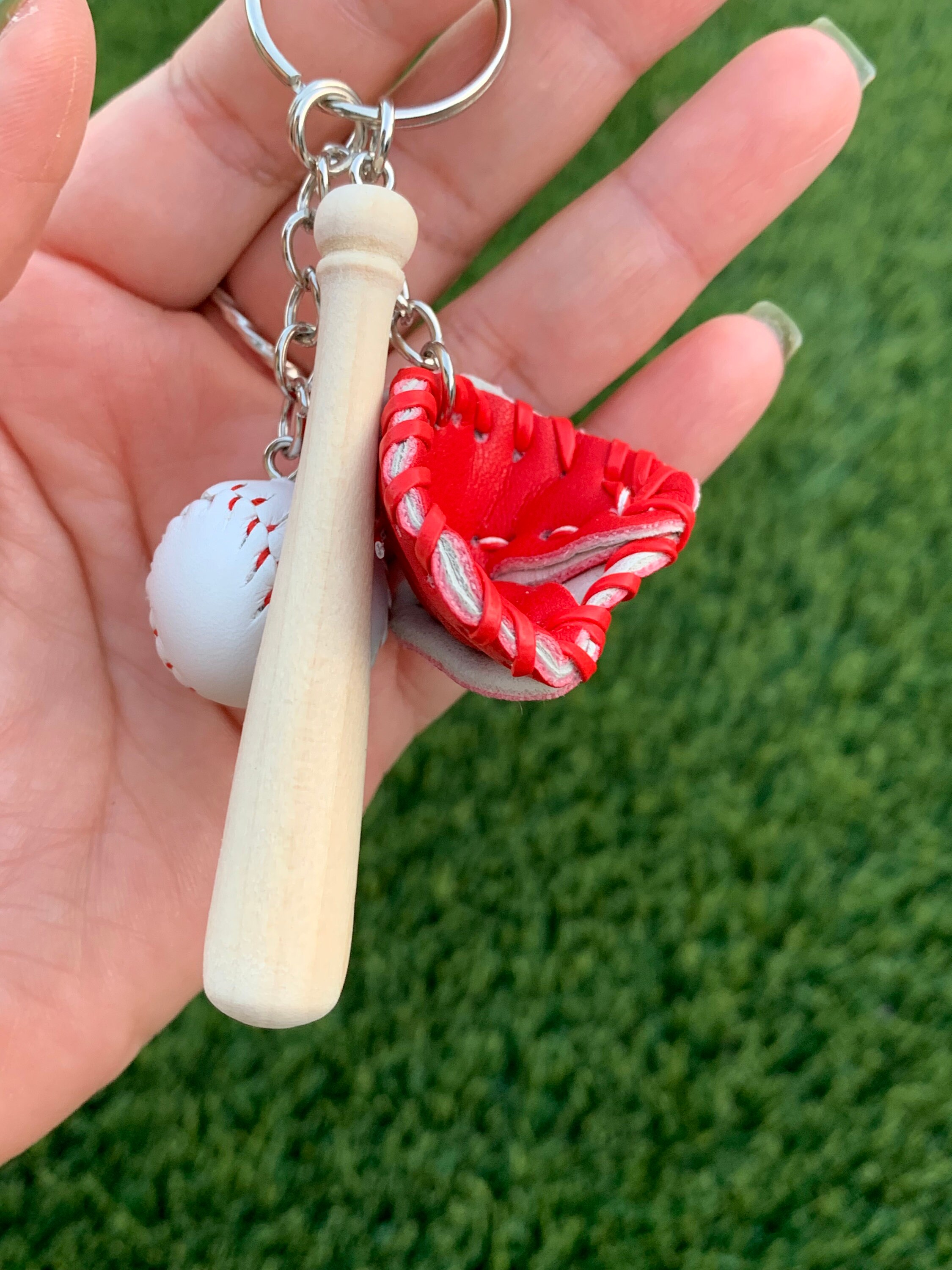 Best Gift Team Athlete | Baseball Key Chain | Mini Baseball Set Tag ...