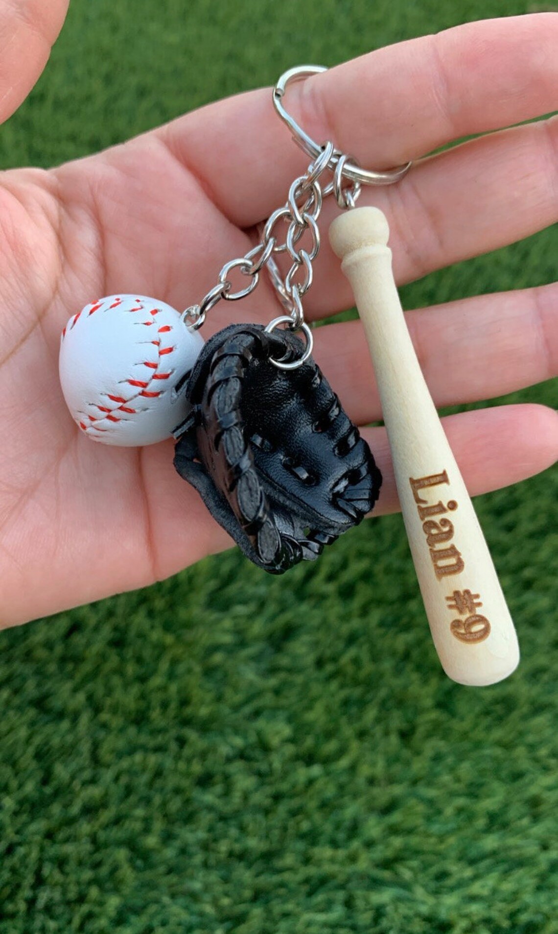 Best Gift Team Athlete | Baseball Key Chain | Mini Baseball Set Tag ...