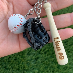 Best Gift Team Athlete | Baseball Key Chain | Mini Baseball Set Tag ...