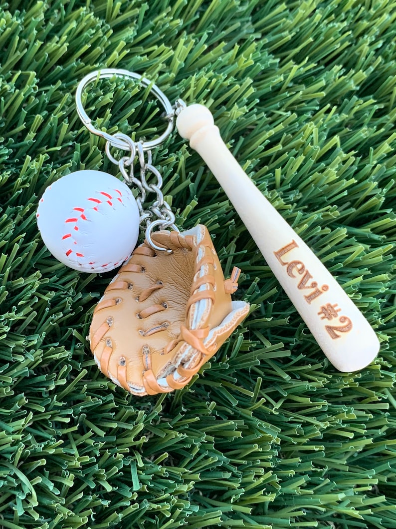 Best Gift Team Athlete | Baseball Key Chain | Mini Baseball Set Tag ...